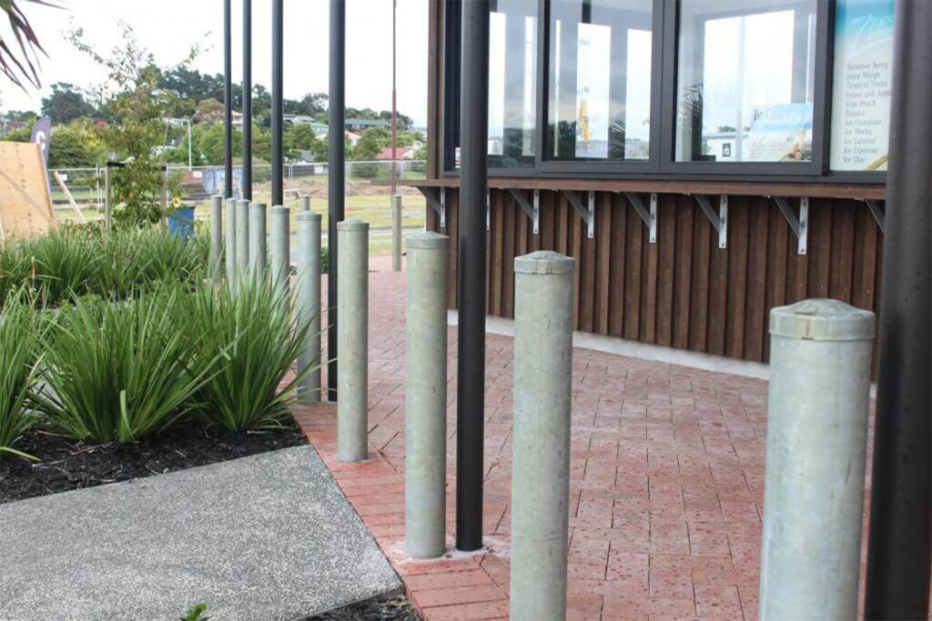 Plant mounted capped top bollard - ARA Shelters & Structures