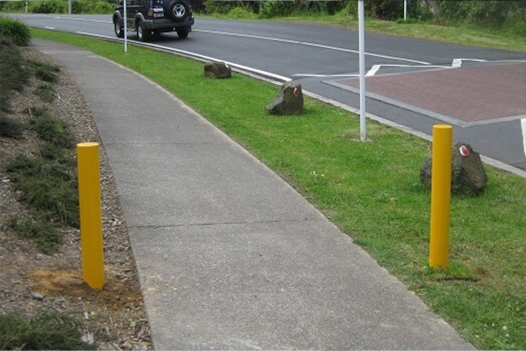 Welded flat top plant mount bollard - ARA Shelters & Structures
