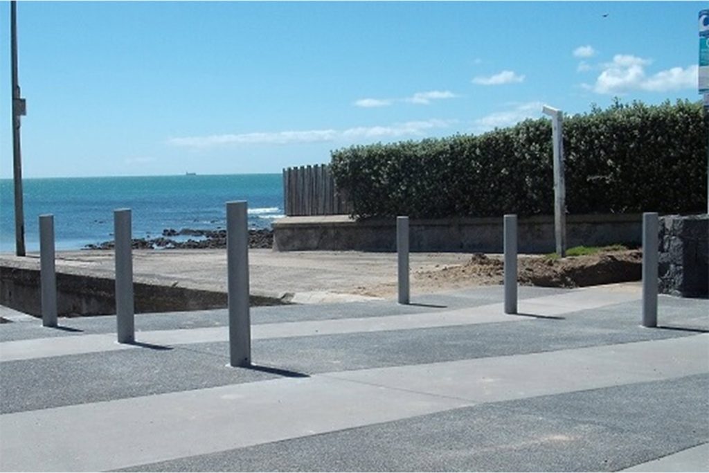 Welded flat top plant mount bollard - ARA Shelters & Structures