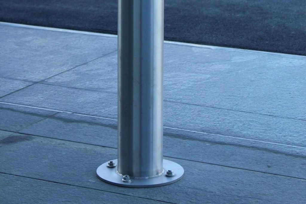 Welded flat top surface mount bollard - ARA Shelters & Structures
